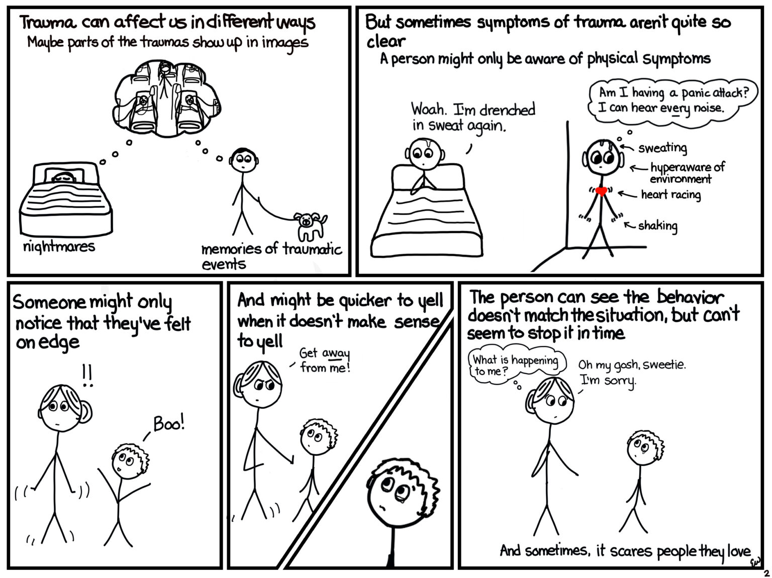 Trauma in health care workers, in comic form