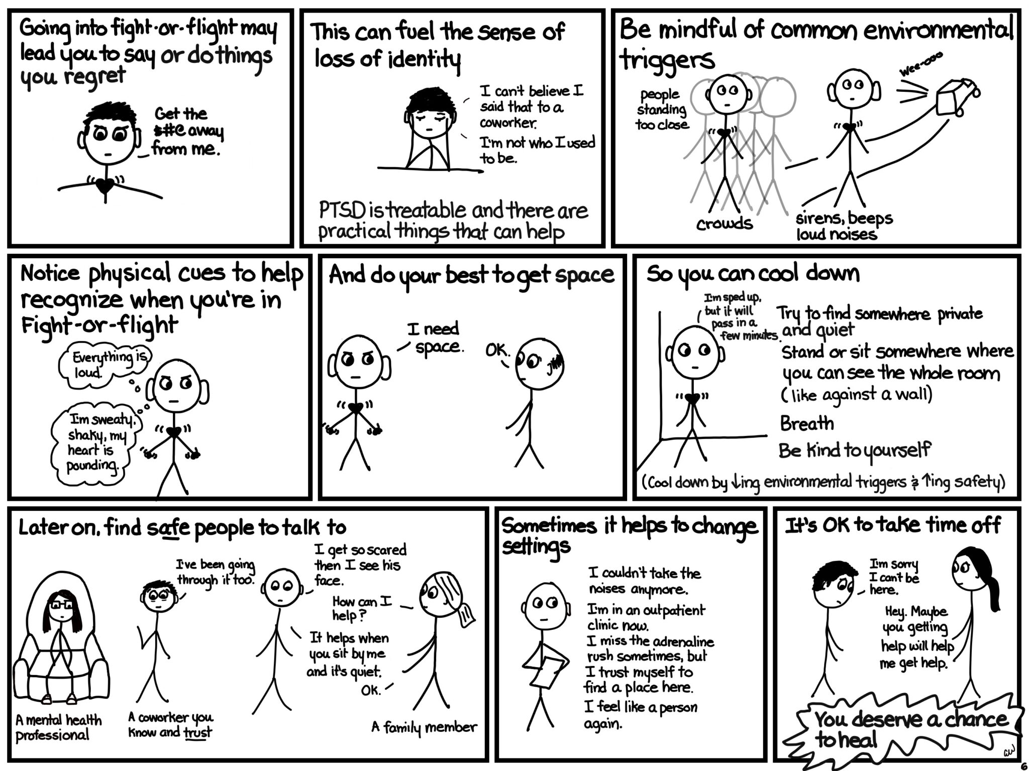 Trauma in health care workers, in comic form